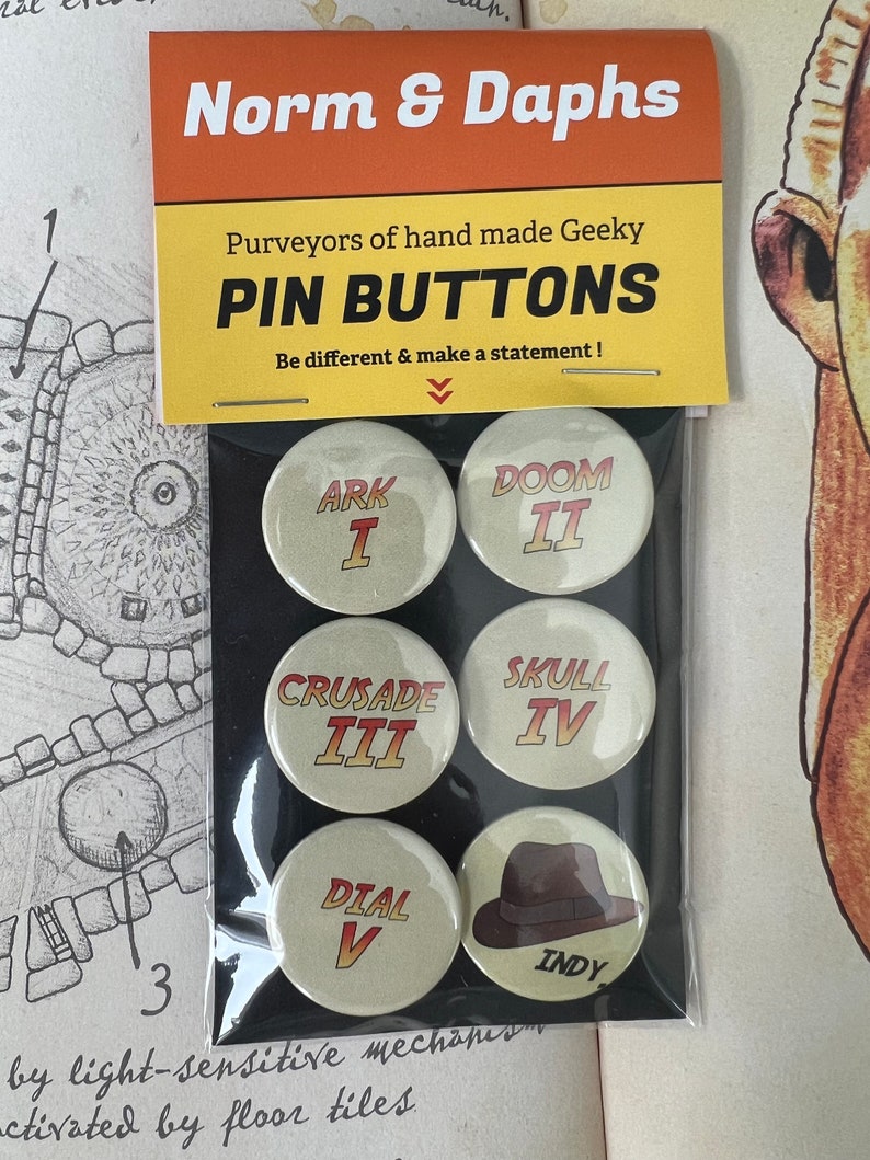 Indiana Jones Pin Button Tribute - Etsy
