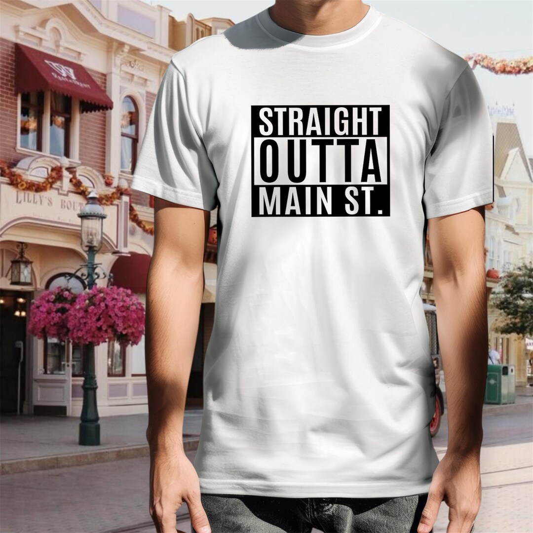 Straight Outta Main Street Disney T-shirt, Retro Hip Hop Style - Etsy