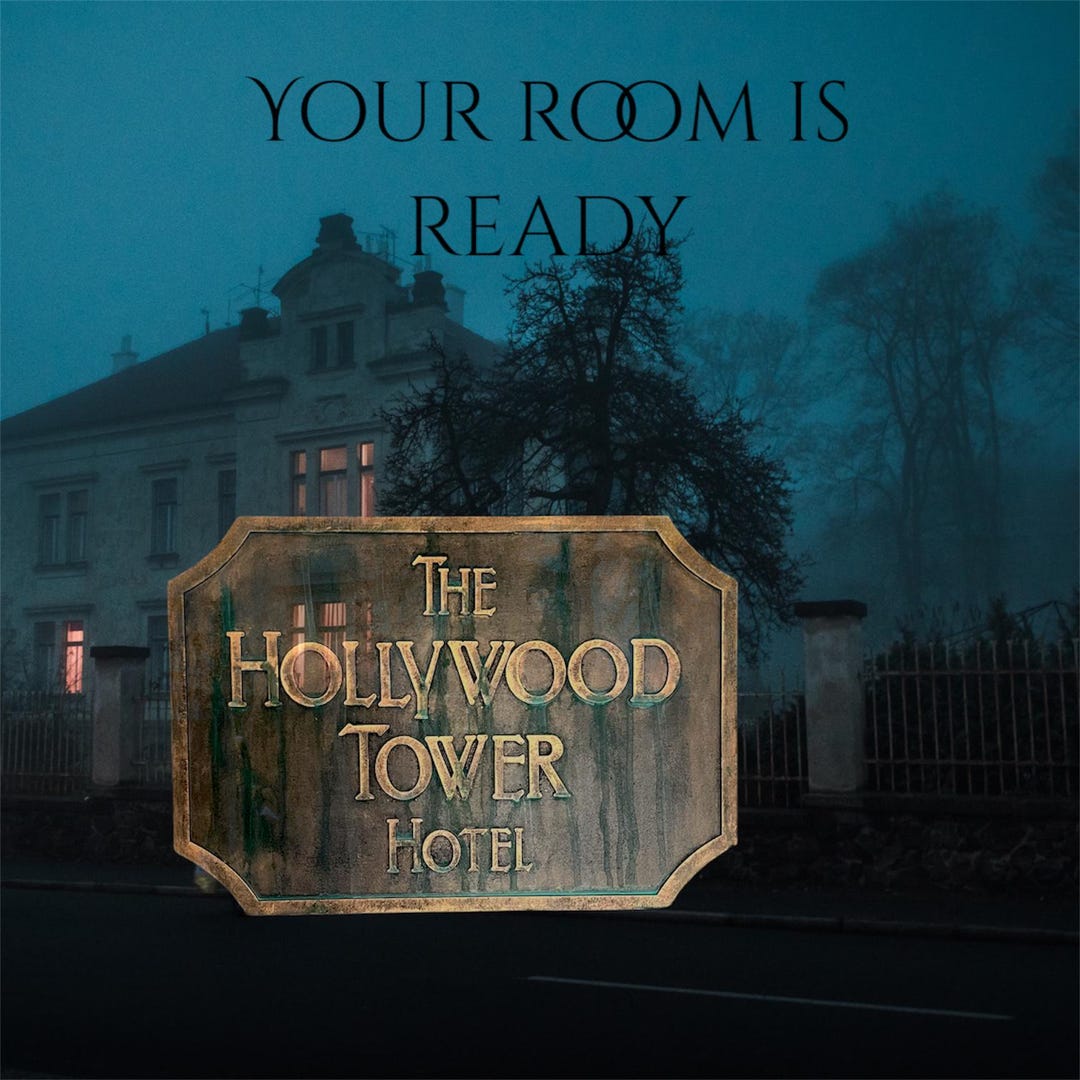 Bronzed Hollywood Tower Hotel Inspired Sign | Handmade Aged HTH ...