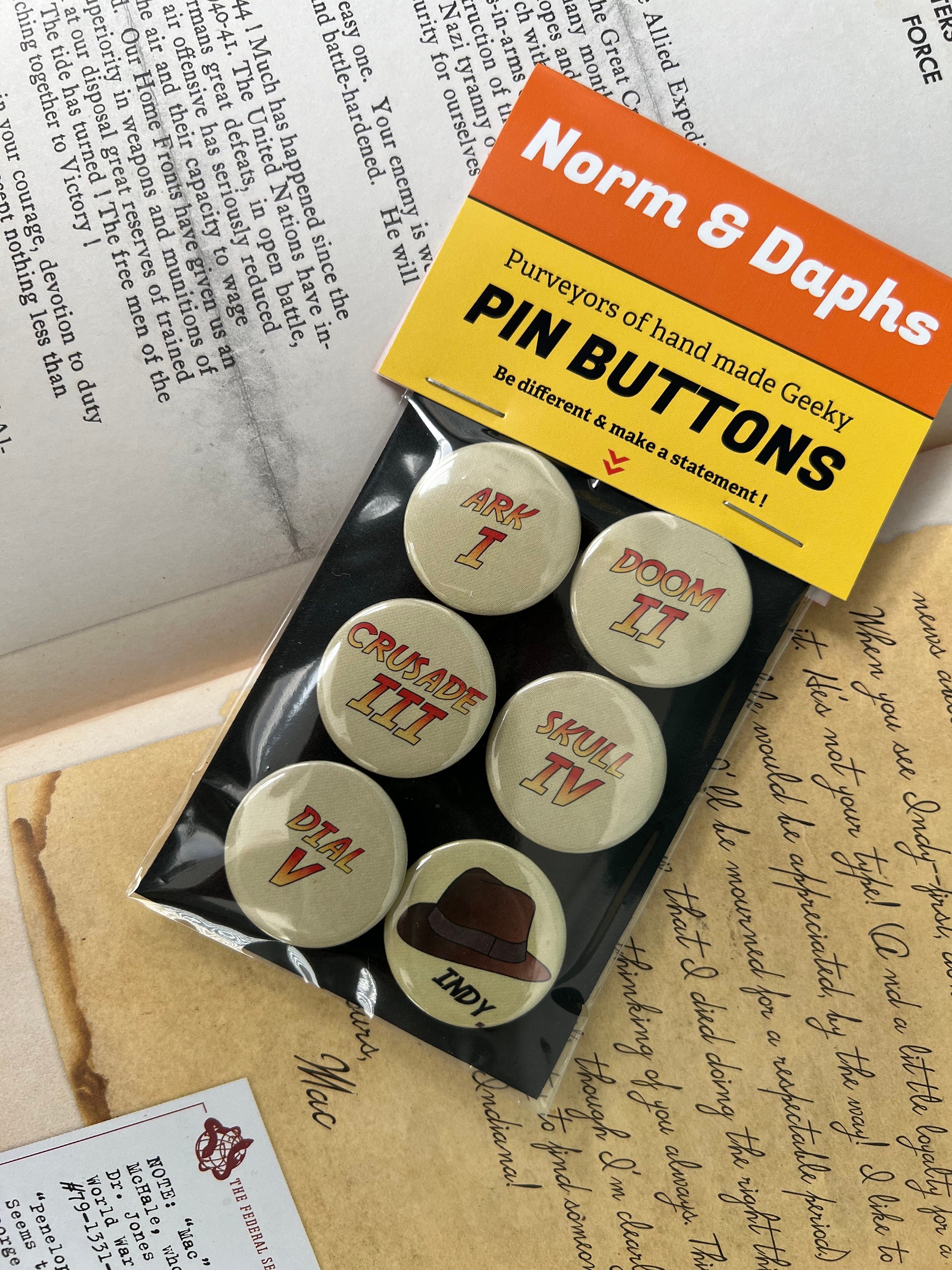 Indiana Jones Pin Button Tribute - Etsy