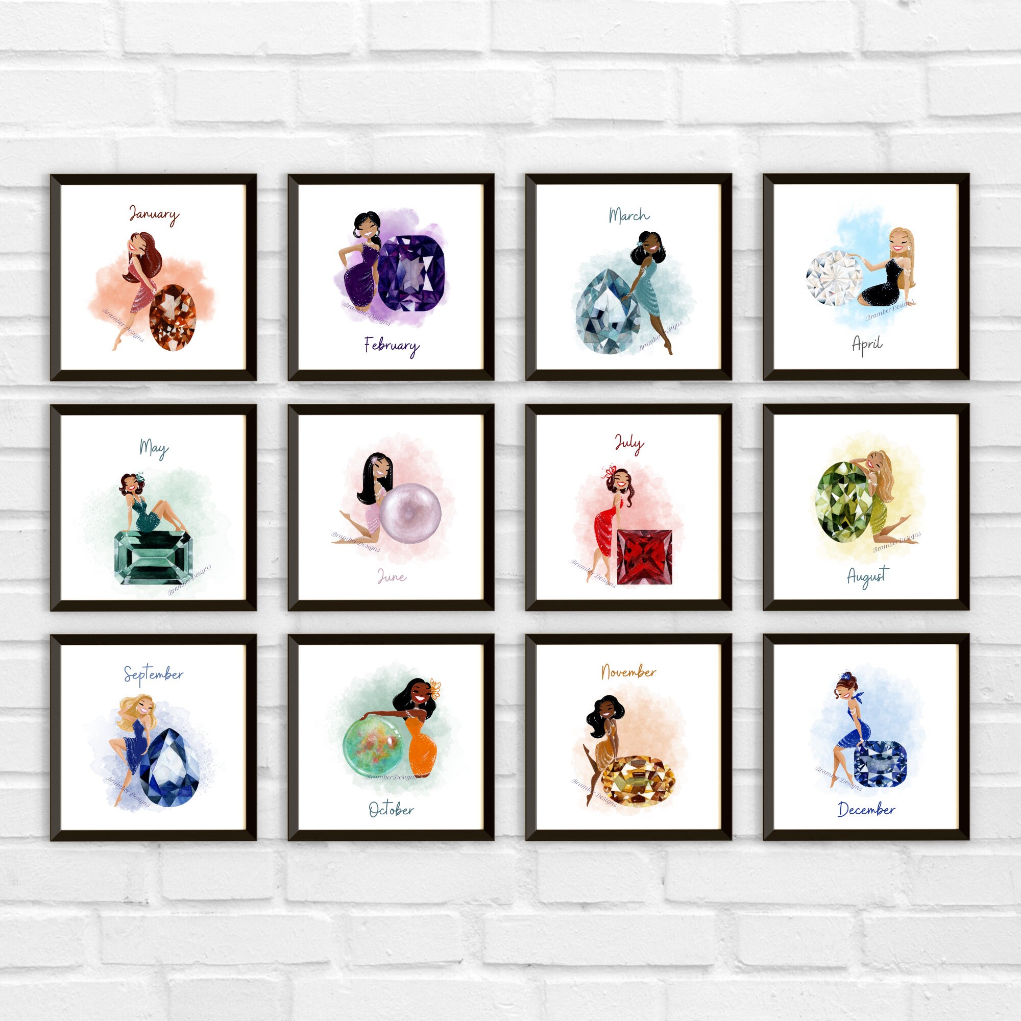 Printable January Birthstone Pinup Girl Digital January - Etsy