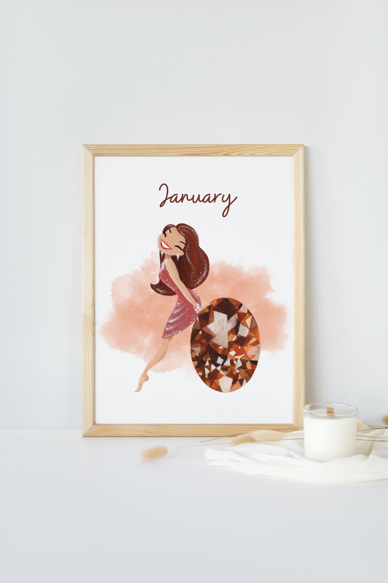 Printable January Birthstone Pinup Girl Digital January - Etsy