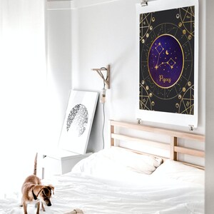 Printable Pisces Zodiac Constellation Wall Art Astrology Wall - Etsy