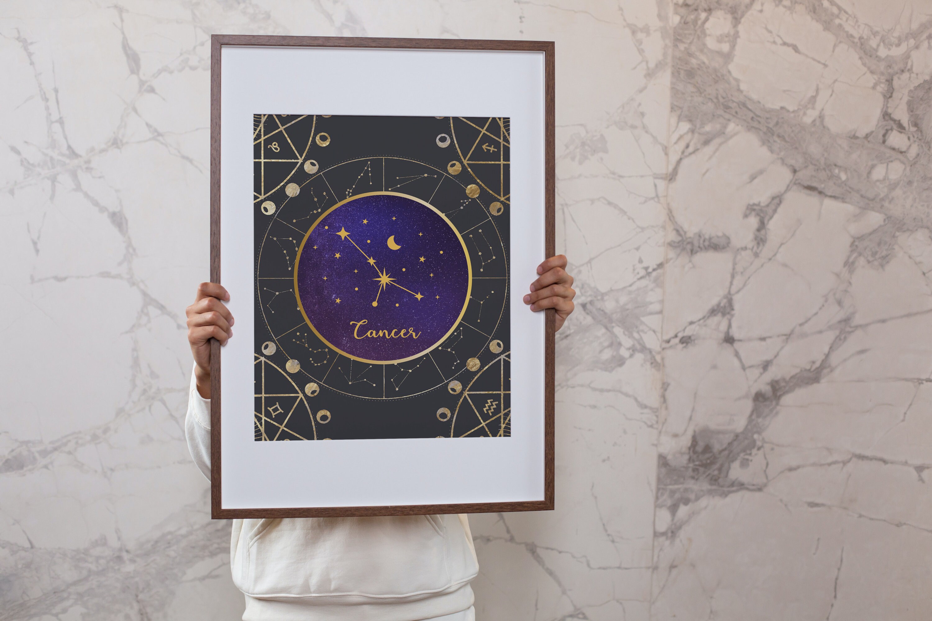 Printable Cancer Zodiac Constellation Wall Art Astrology Wall - Etsy