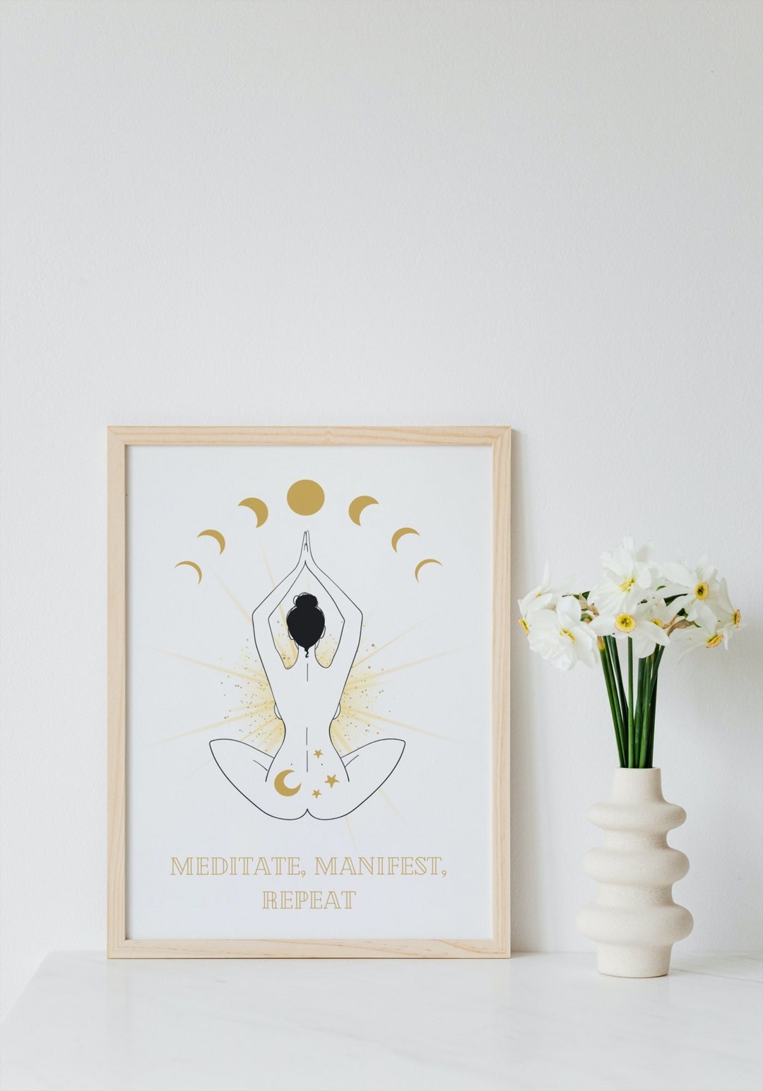 Meditation Poster: Moon Phases Zen Wall Art (digital Download) - Etsy