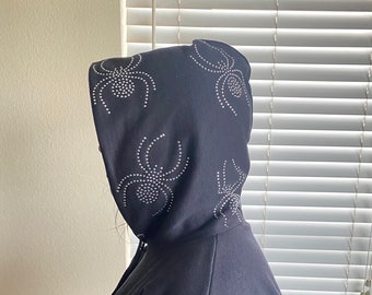 Rhinestone Spider Hoodie - Etsy