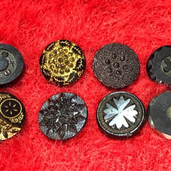 Antique Jet Buttons - Etsy UK