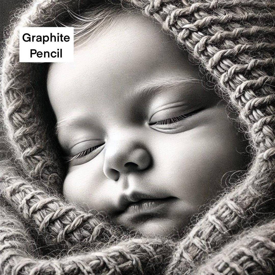 Custom Portrait of Baby, Realistic Baby Portrait From Photo, Mom and ...
