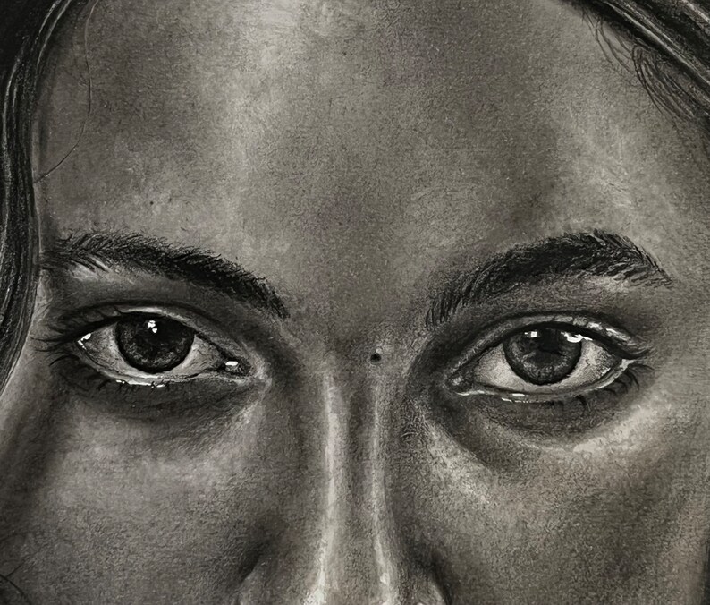 100% Handmade Portrait for Your Loved Ones, Personalized Charcoal ...