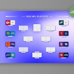 2022-23 NFL Playoff Bracket Printable Poster, Digital Download - Etsy