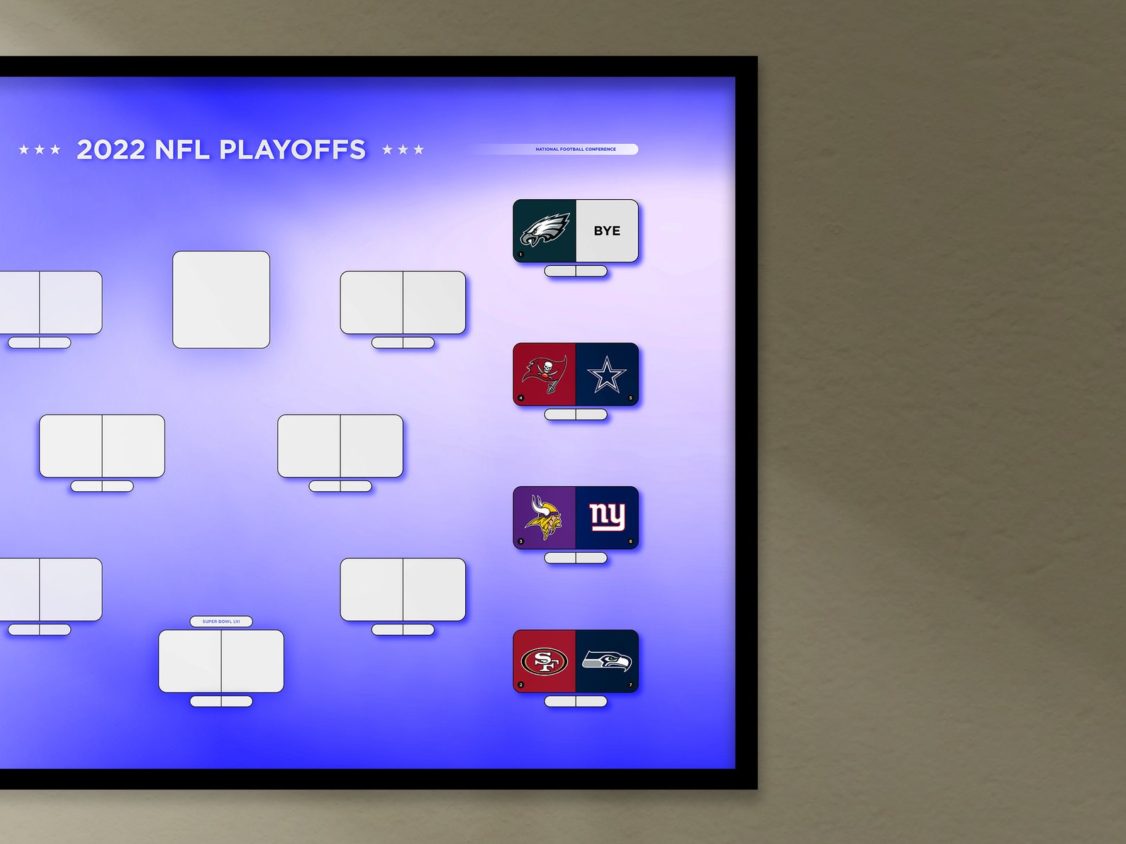 2022-23 NFL Playoff Bracket Printable Poster, Digital Download - Etsy