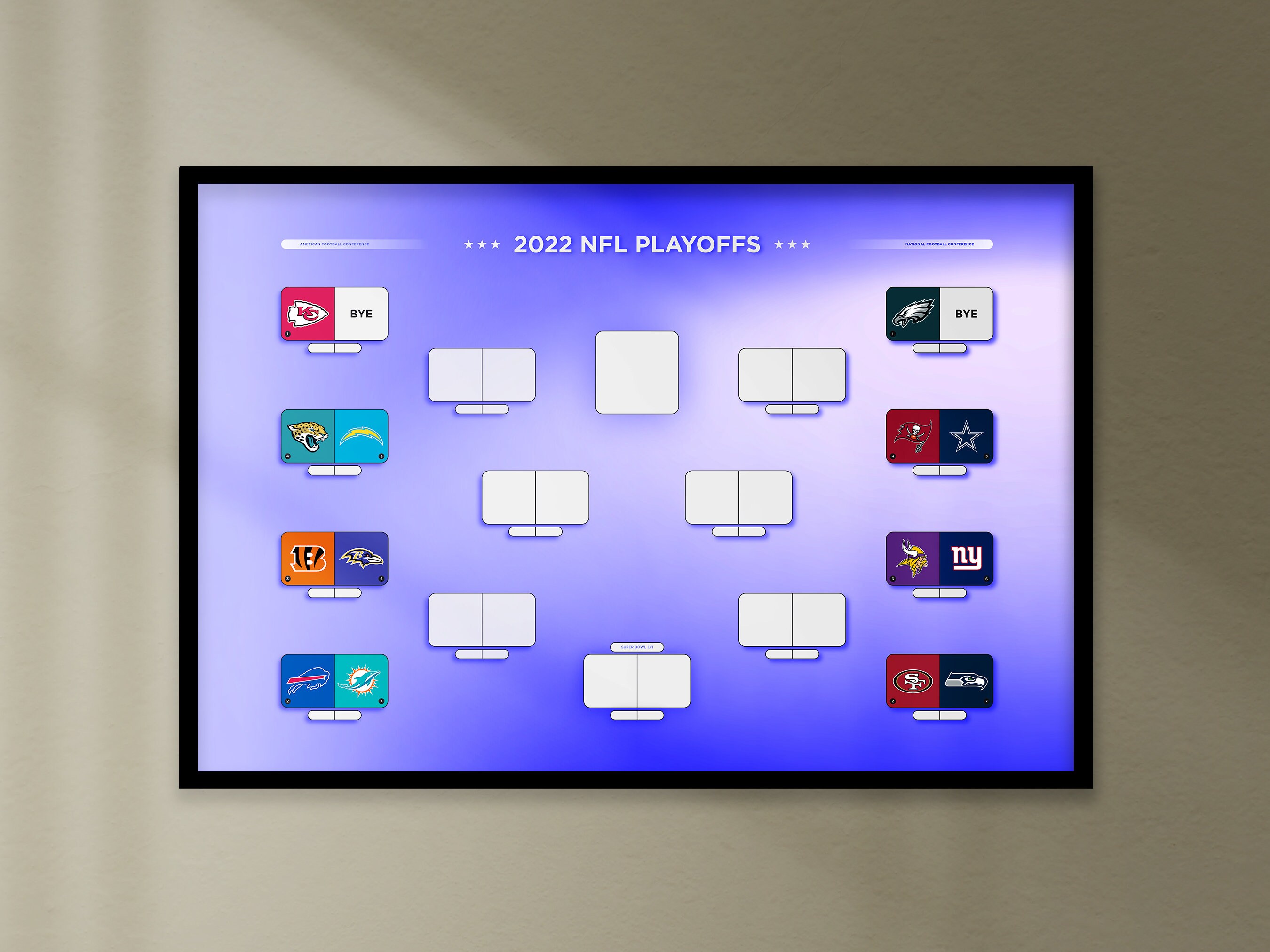 2022 23 NFL Playoff Bracket Printable Poster Digital Download Etsy 2022 23 NFL Playoff Bracket Printable Poster Digital Download Etsy