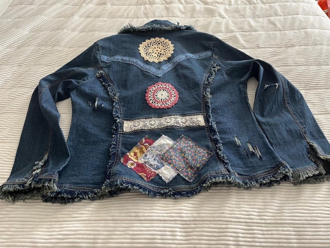 Reworked Embellished Vintage Womens One-of-a-kind Denim Jacket - As*hro ...