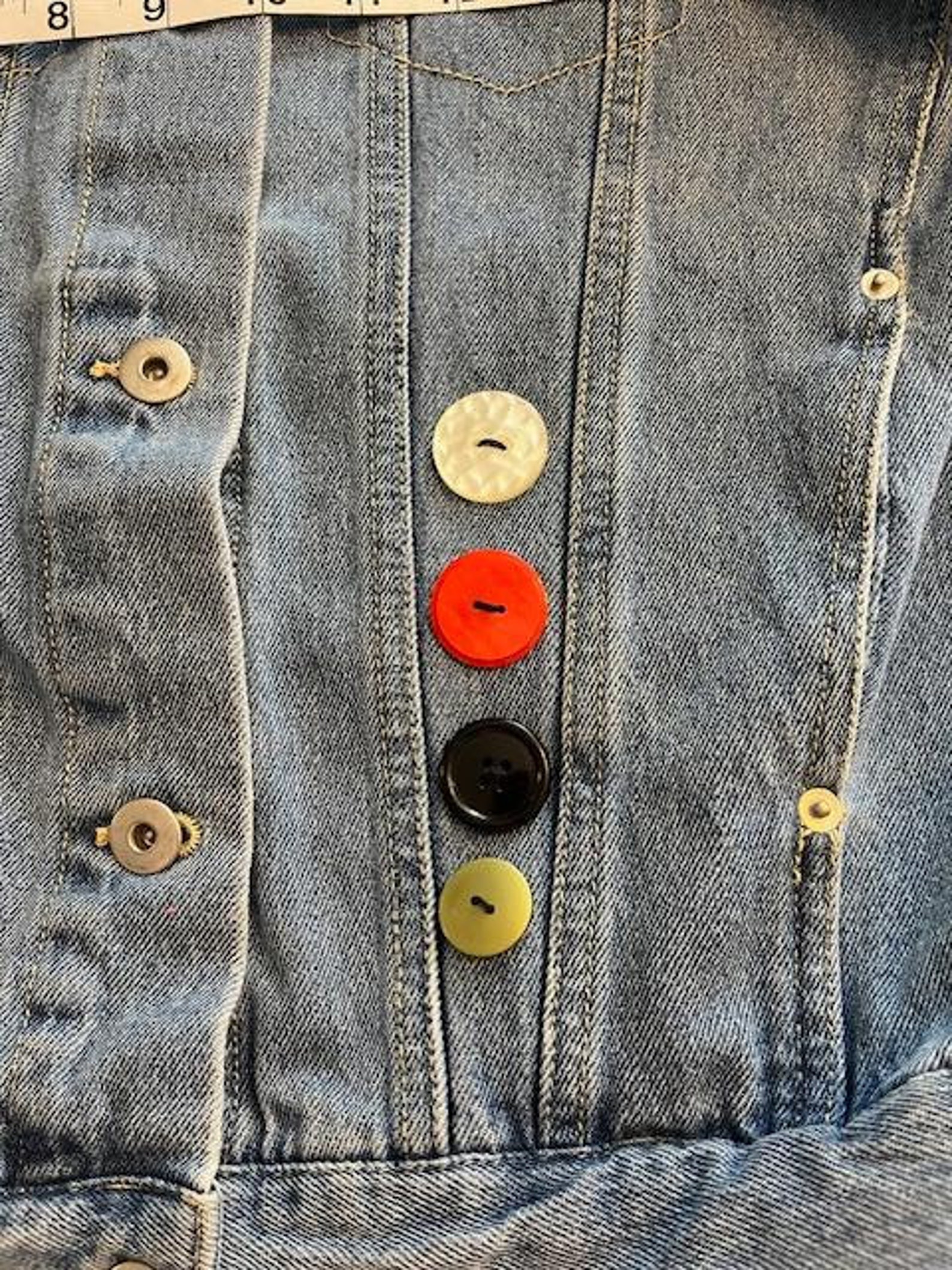 Women's Love Tree Denim Distressed Reworked Embellished Denim Jacket ...