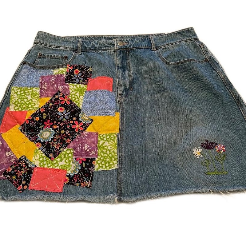 Upcycled Denim Skirt - Etsy