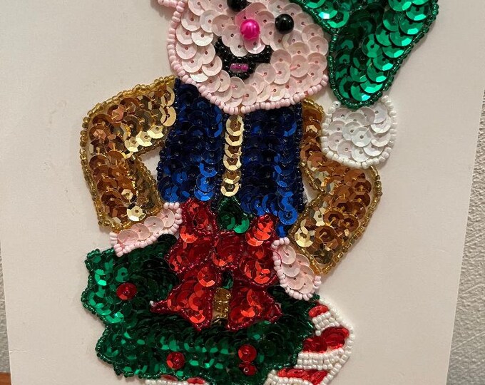 Vintage Sequined NEW Christmas Elf Applique Patch - Etsy