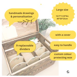 Personalised Wooden Seed Box Rustic Seed Organiser for Floral Vegetable ...