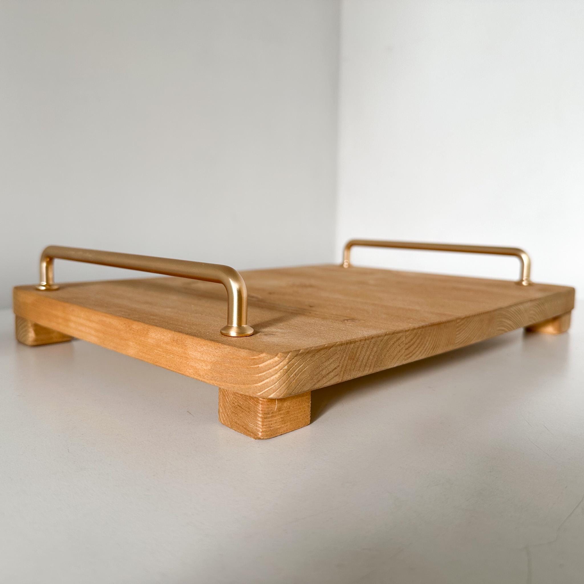 Wood Riser Tray With Handles Modern Countertop Tray Kitchen Sink Caddy ...