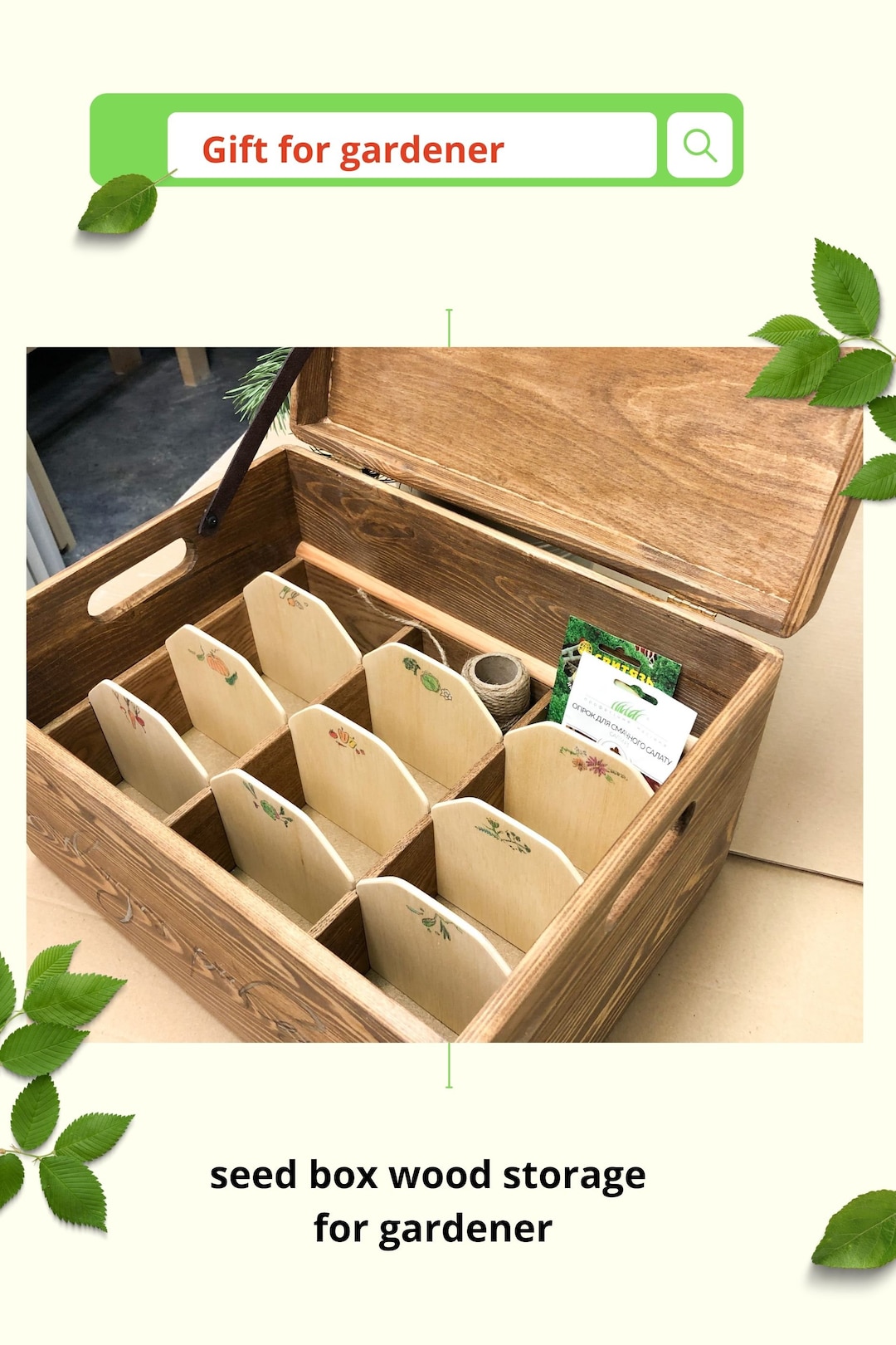 Garden Gifts Seed Storage Box Large Seed Organiser Birthday Gifts ...