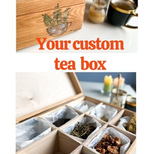 Custom Tea Box Personalised Tea Storage Box With Compartments Custom ...