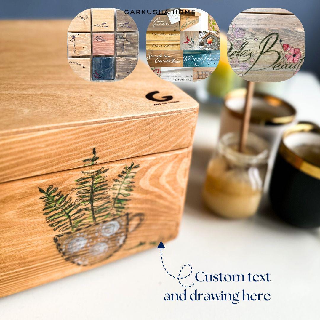 Personalised Wooden Wildflower Box With Lid Large Keepsake Box for ...