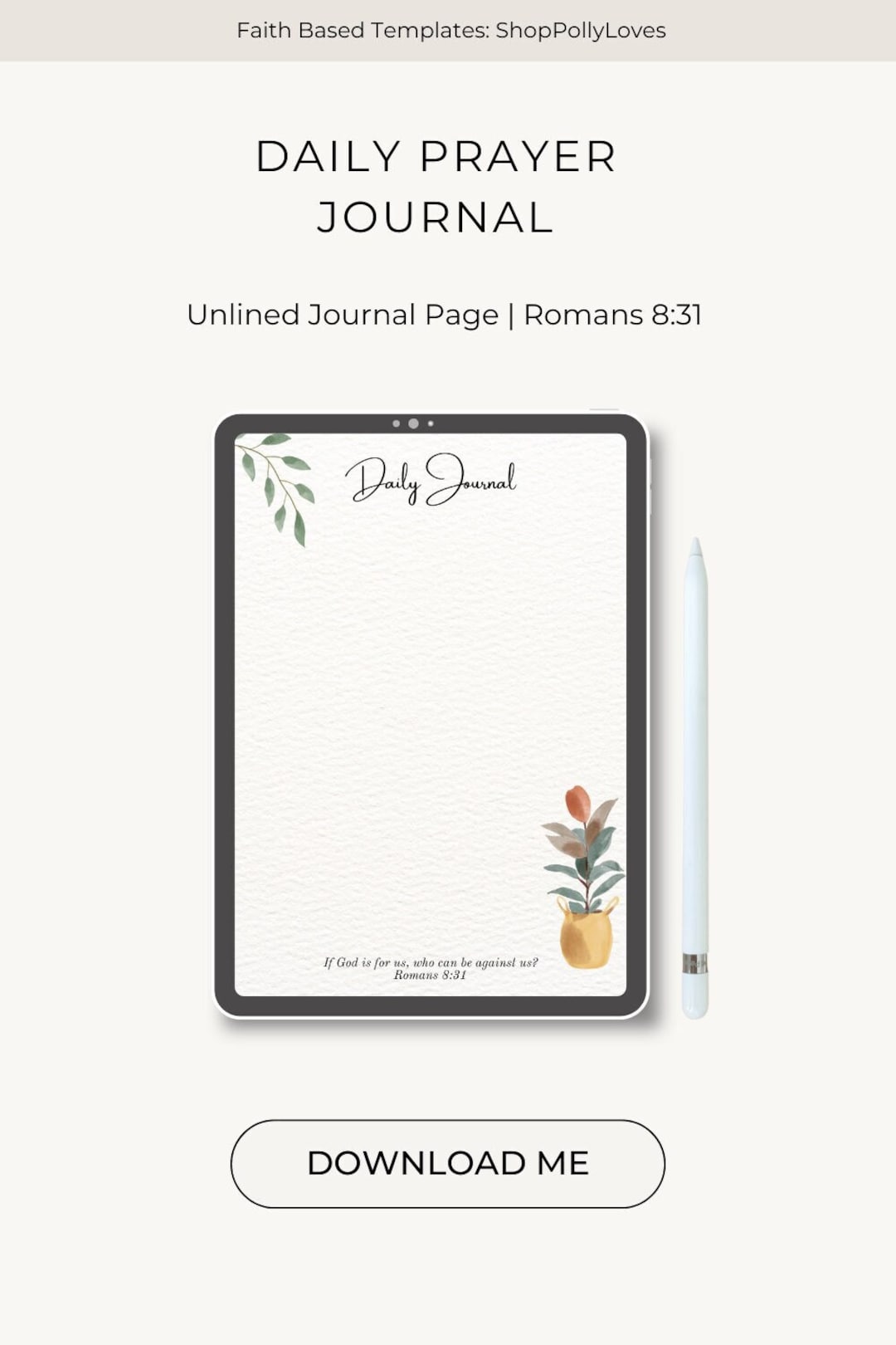 Daily Prayer Journal Printable, Instant Download,bible Quote Printable ...