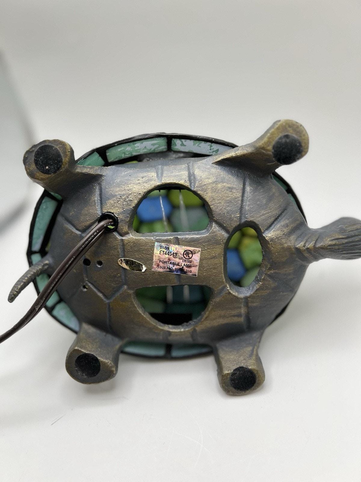 VTG Stained Glass Tiffany Style Turtle Accent Lamp Blue/green ...