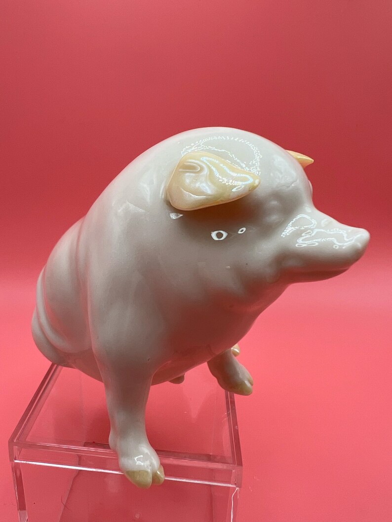 Vintage Belleek Irish Porcelain Sitting Pig Figurine - Etsy