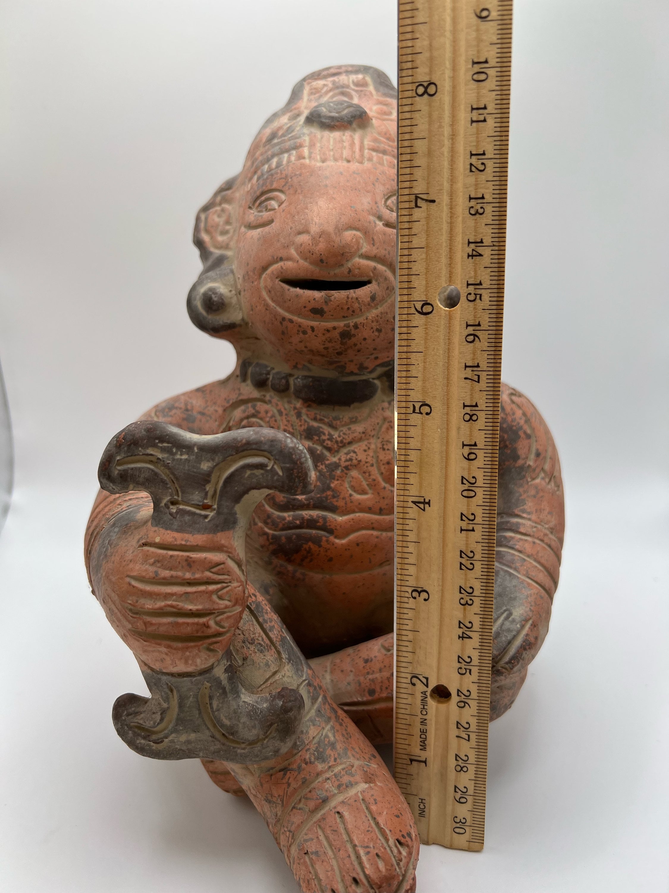 Mayan Aztec Sitting God Terracotta Clay Sculpture Statue - Etsy