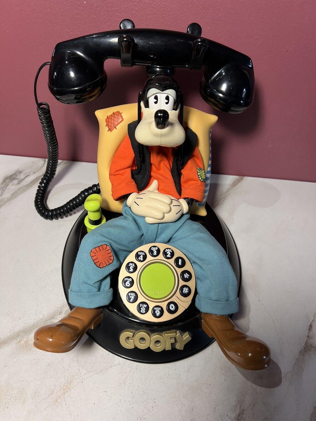 VTG Disney Telemania Talking Animated Goofy Original Novelty Telephone ...