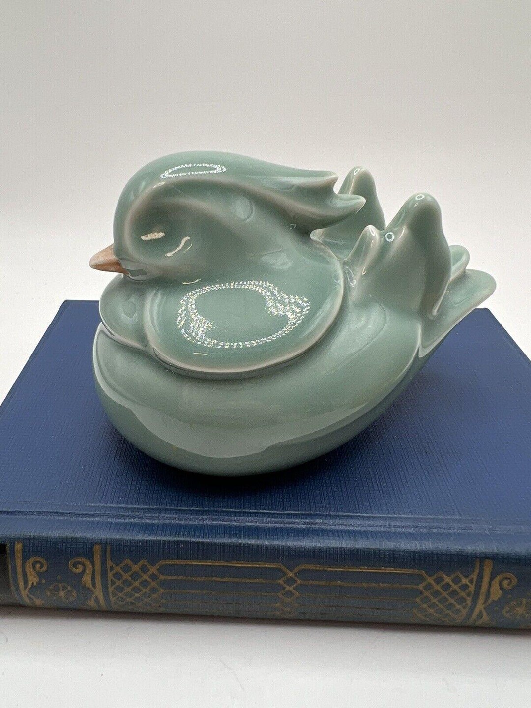 VTG Mandarin Duck Blue Bird Figurine Pottery Made in Japan - Etsy