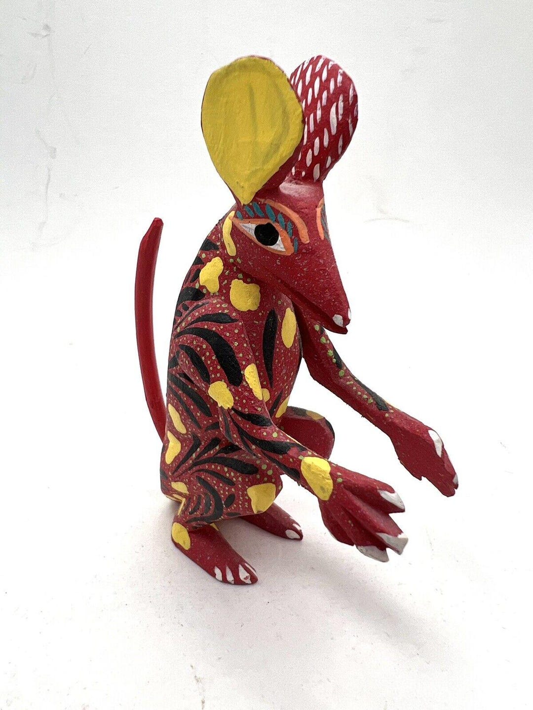 Oaxacan Hand Painted Carved by Sergio Santiago Mexican Folk Art Mouse ...