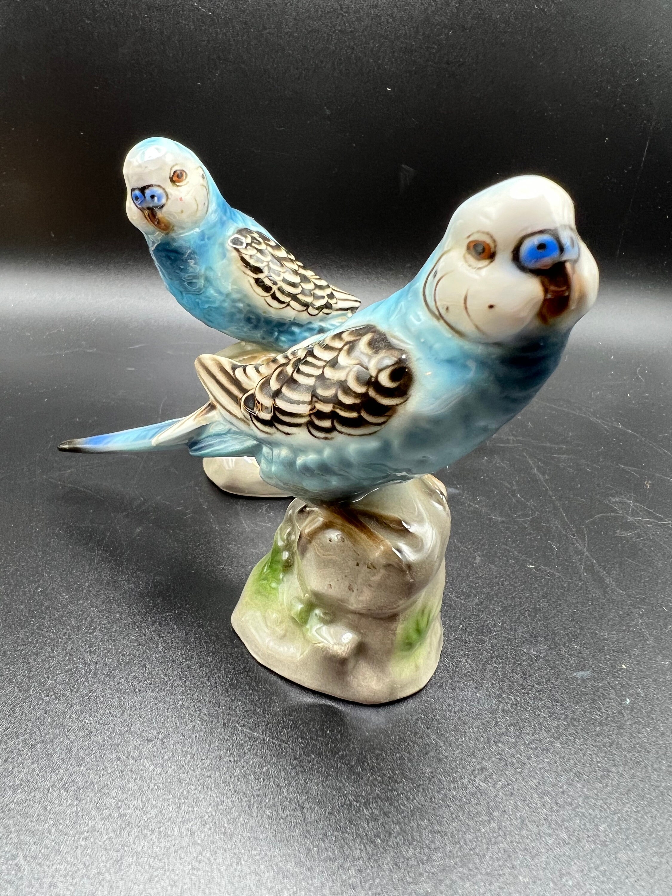 Austrian Porcelain Blue Parakeet Bird Figurines - Etsy
