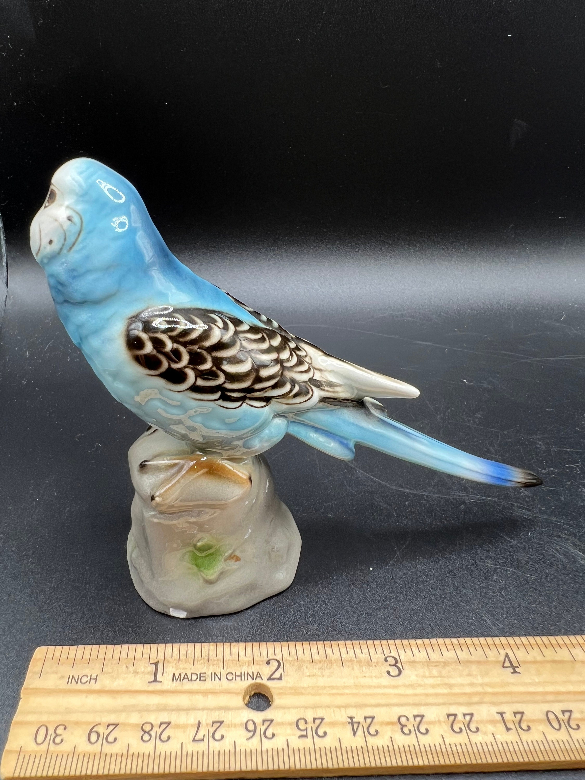 Austrian Porcelain Blue Parakeet Bird Figurines - Etsy