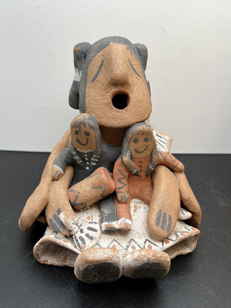 Native American Storyteller Terracotta Clay Signed Vintage - Etsy