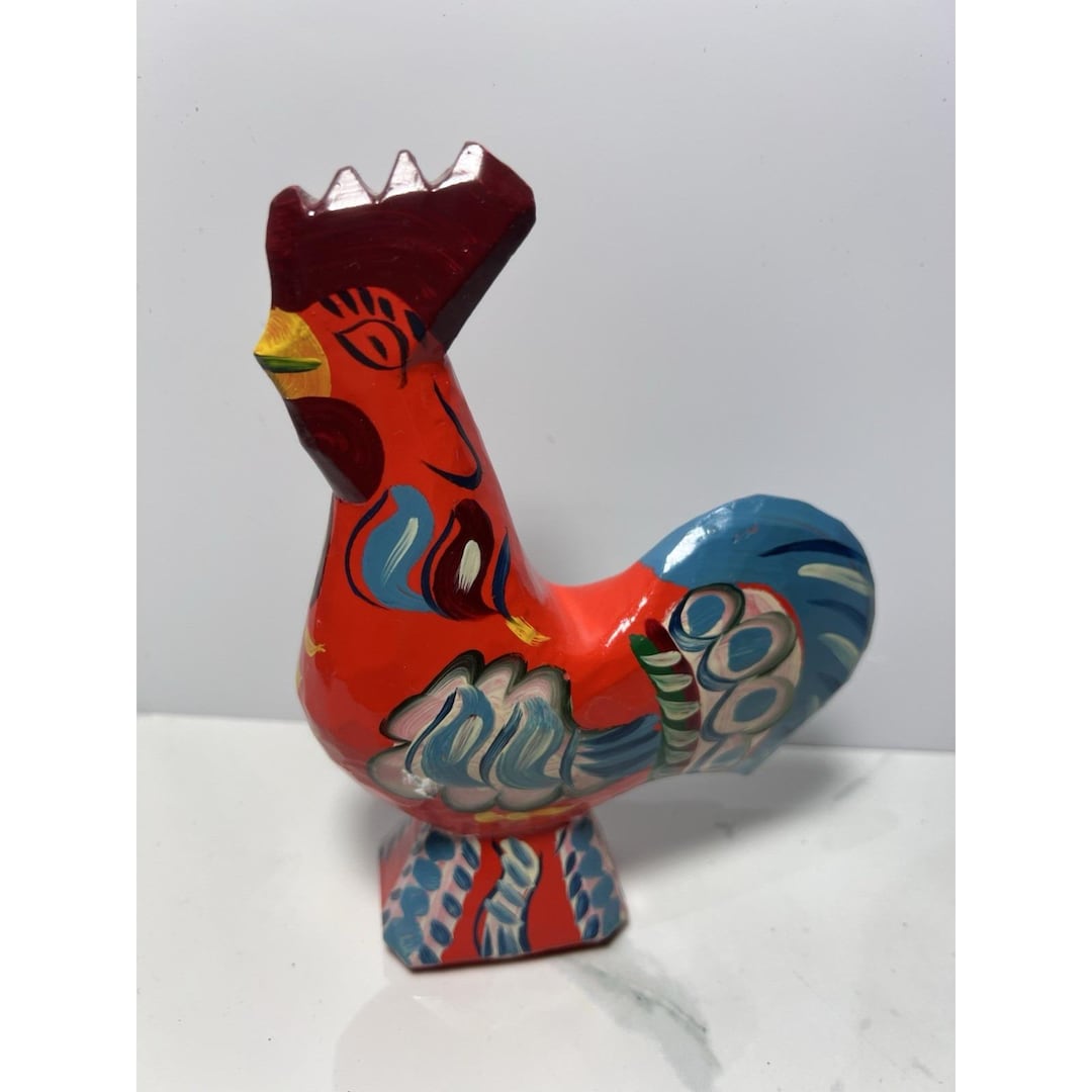 VTG Swedish Dala Rooster Hand Carved Figurine Wooden - Etsy