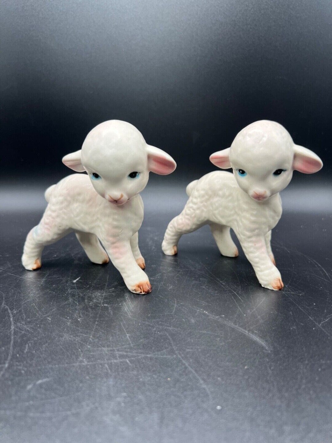 Vintage Lefton Ceramic Lamb Figurines - Etsy