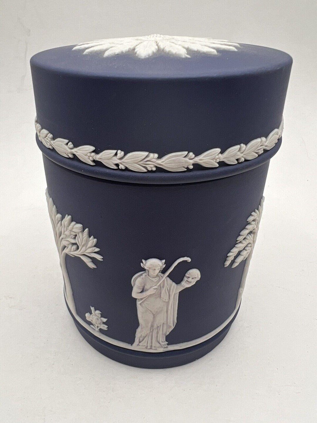 VTG Wedgwood Dark Blue Jasperware Jar With Lid Canister England - Etsy