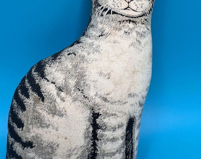 VTG Arnold Print Stuffed Tabby Cat Pillow by Toy Works - Etsy