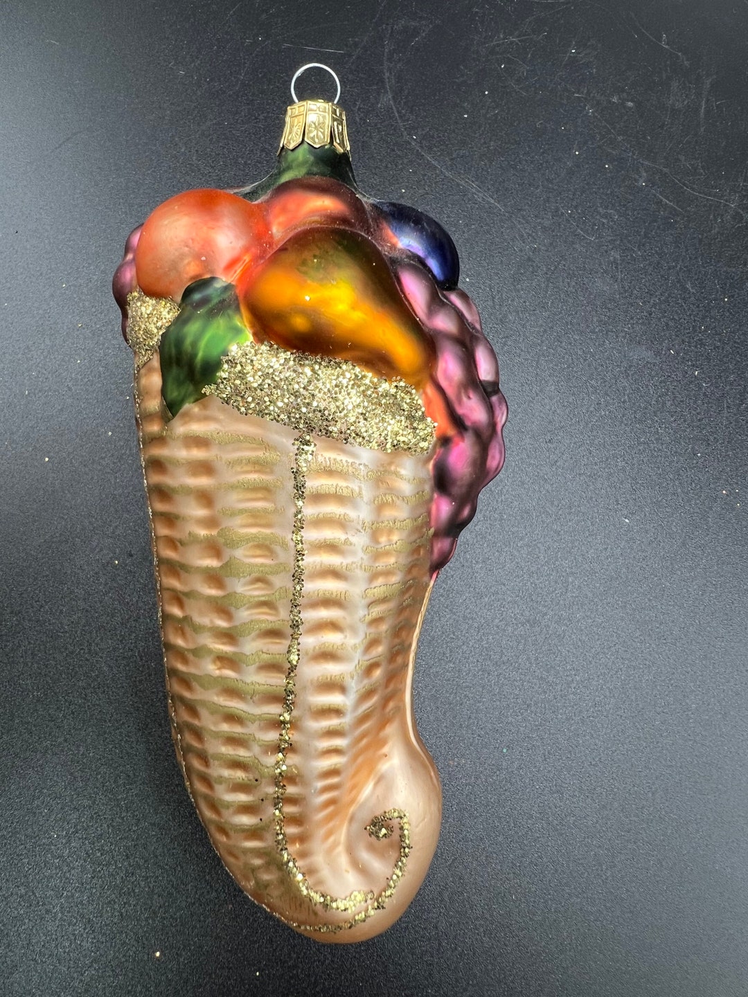 Fruit Cornucopia Blown Glass Christmas Tree Thanksgiving Ornament - Etsy