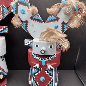 Rare Native American Happy Family Kachina Zuni Dolls W Turquoise Stones ...