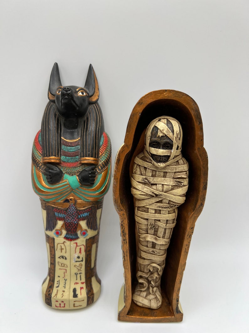 Egyptian God Anubis Jackal Sarcophagus Mummy in Coffin - Etsy
