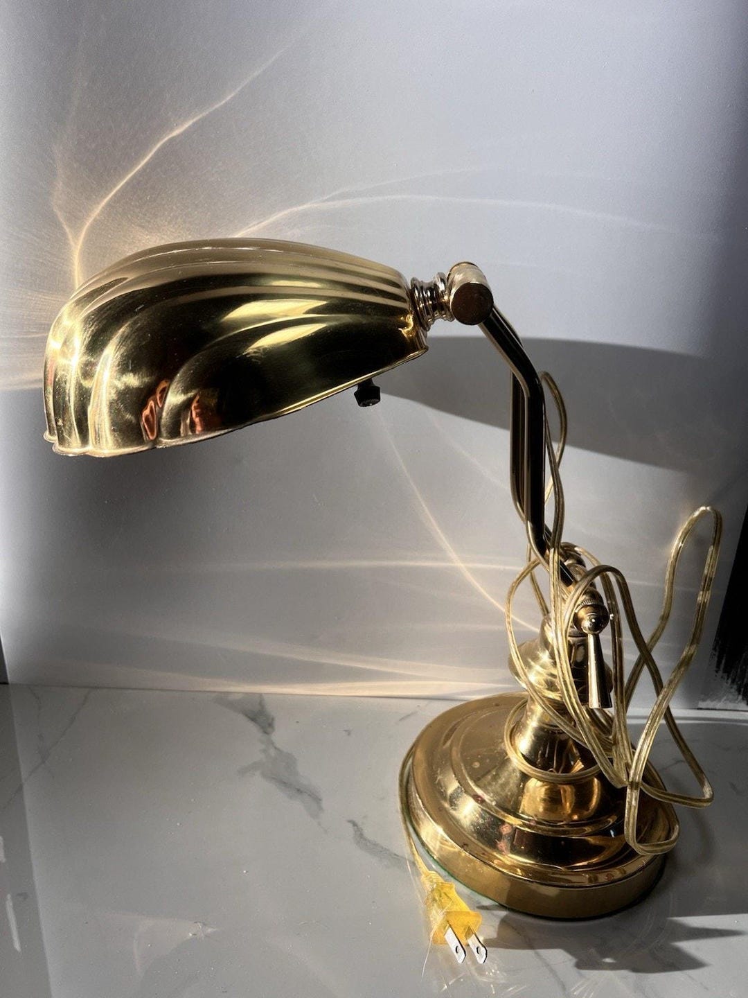 VTG MCM Brass Clam Shell Desk Lamp Adjustable - Etsy