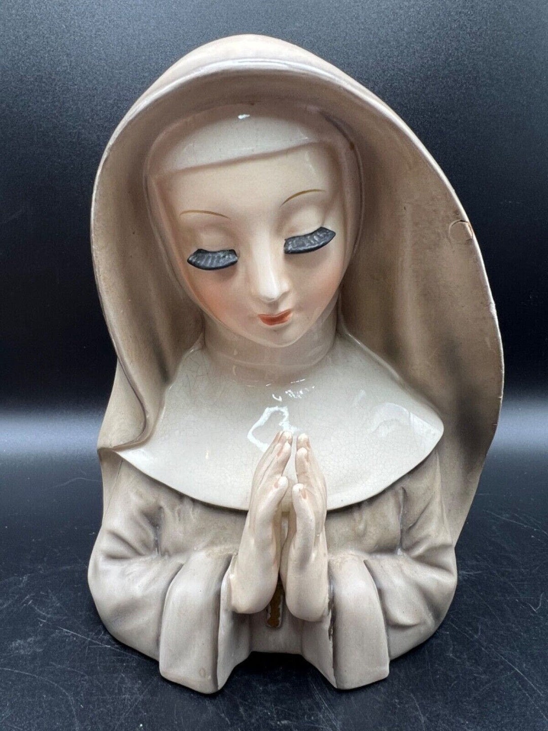 Vintage Porcelain Praying Nun Planter - Etsy
