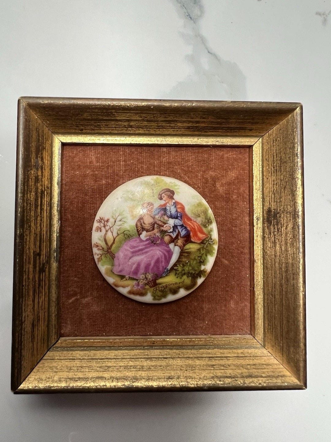 VTG Miniature Limoges Cameo Painting Porcelain Romantic Scene - Etsy
