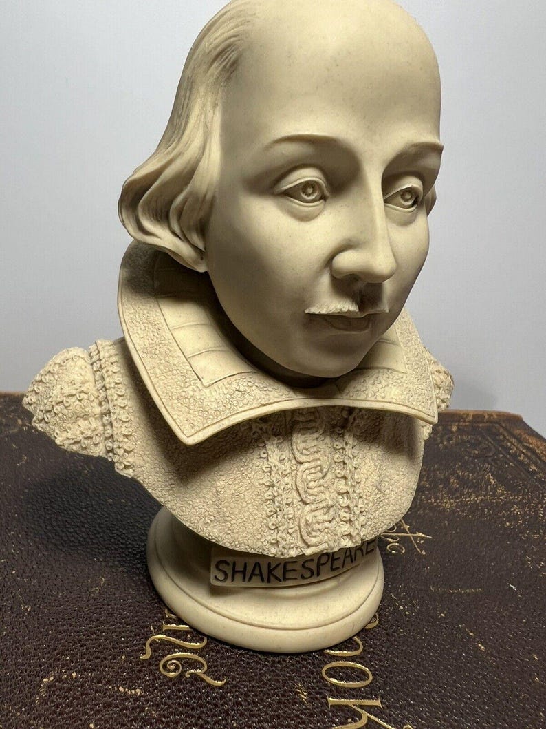 VTG Bust of William Shakespeare Mid Century Italy - Etsy