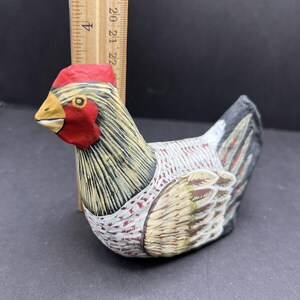Paper Mache Chicken Hand Painted Folk Art Farm House Kitchen Decor ...