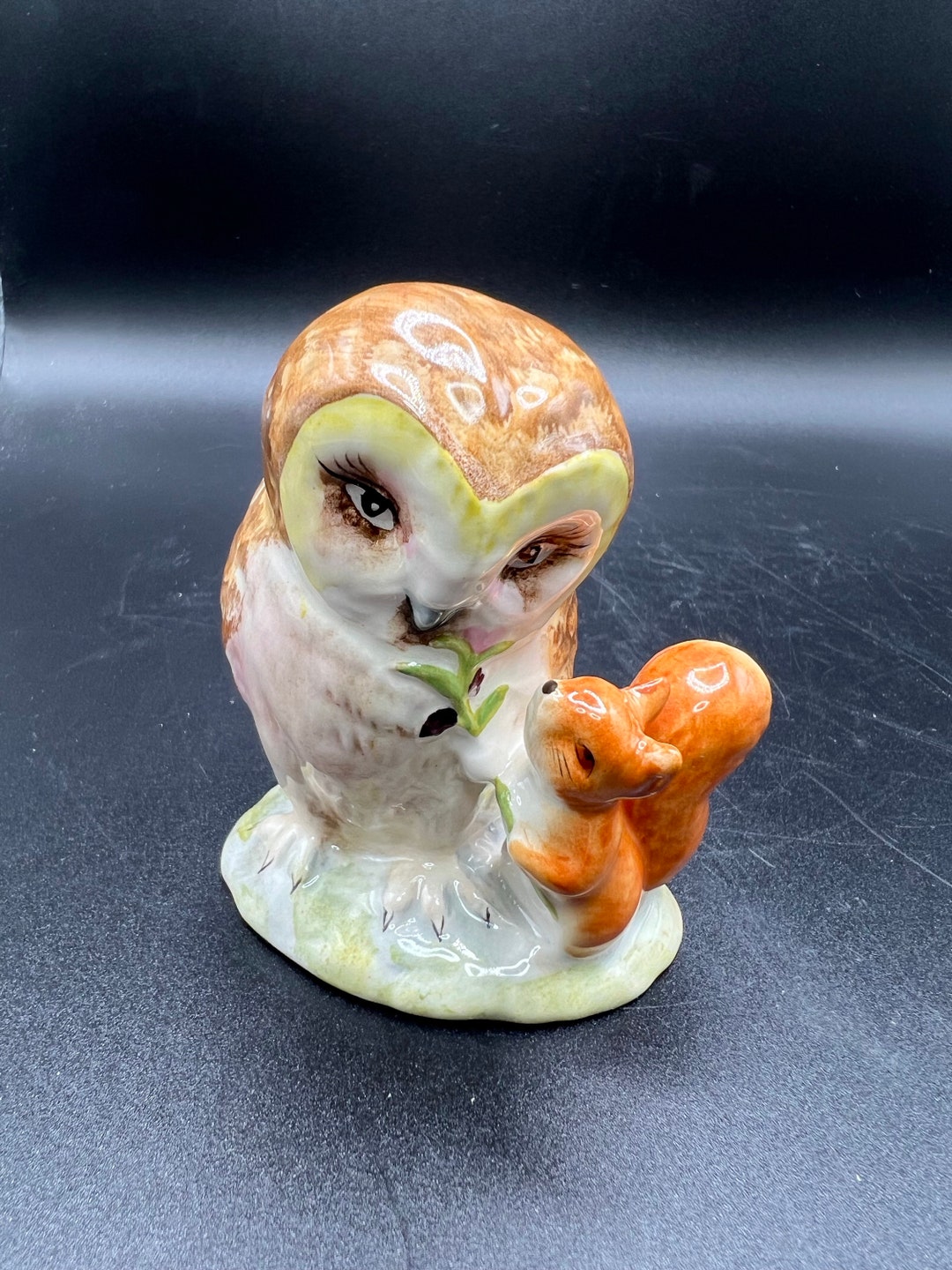 Vintage 1963 Beatrix Potter Owl & Squirrel Figurine - Etsy