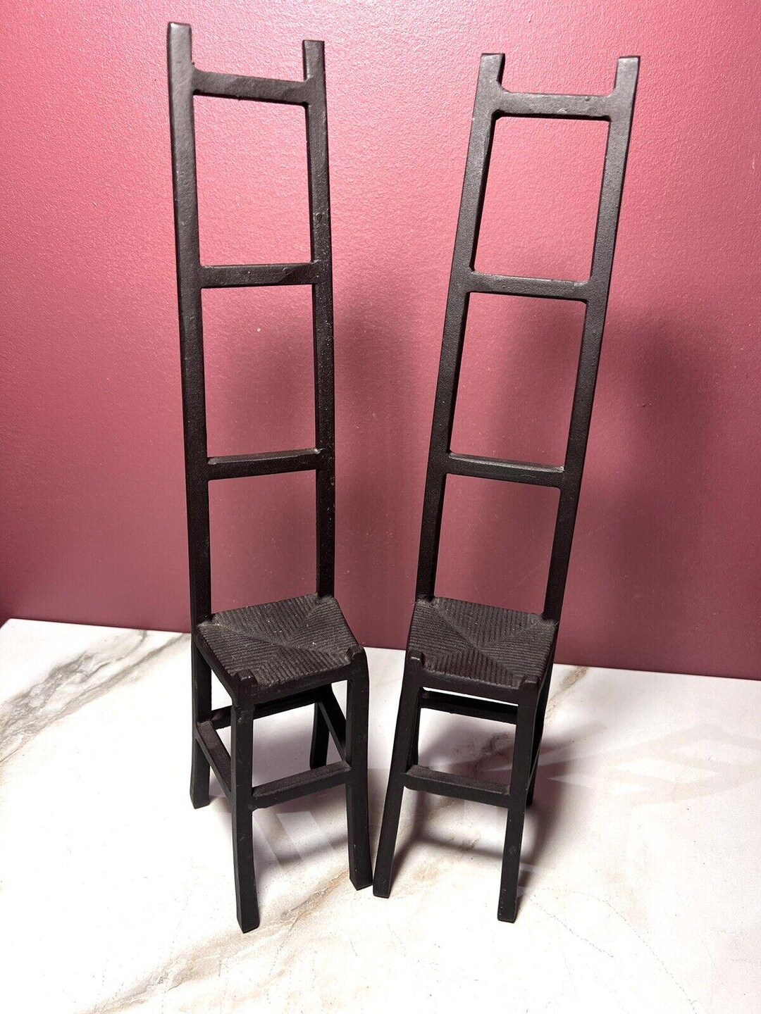 Vintage Pair of Black Cast Iron Chairs Art Sculptures - Etsy