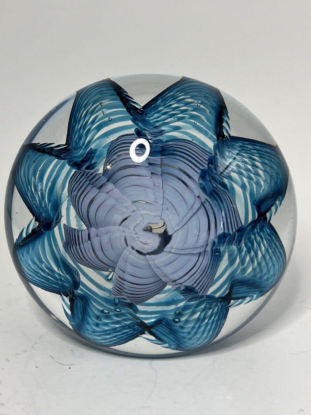 VTG Art Glass Paperweight Artist Signed Sea Urchin Hand Blown - Etsy